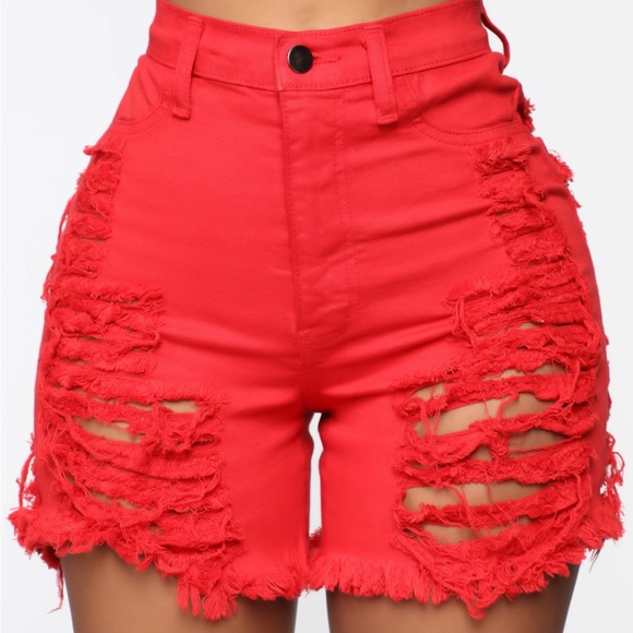 Fashion Nova | Shorts | New Fashion Nova Distressed High Rise Shorts Sz ...